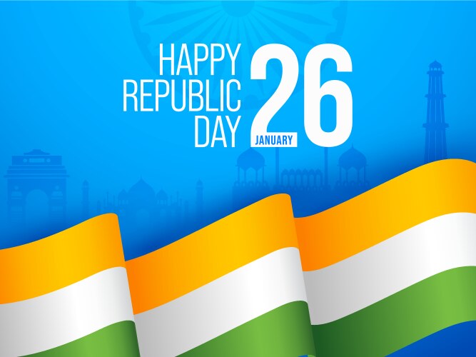 26th january happy republic day poster design Vector Image
