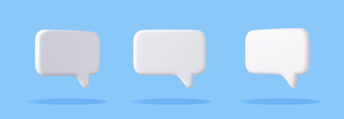 3d blank white speech bubble pin Royalty Free Vector Image