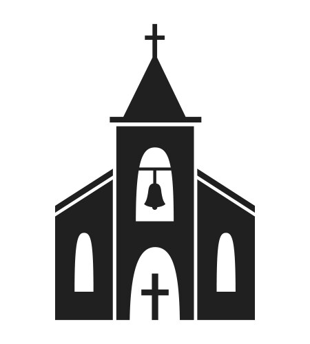 Silhouette of church Royalty Free Vector Image