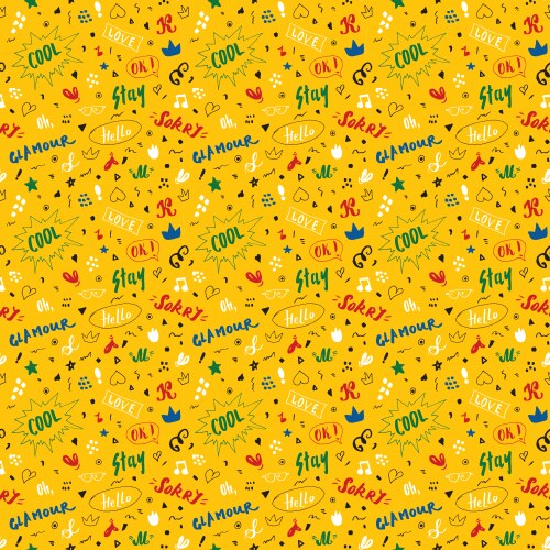 Doodle seamless pattern hand drawn pop art signs Vector Image