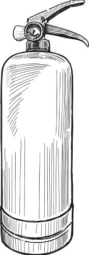 Hand drawing of single modern fire extinguisher Vector Image