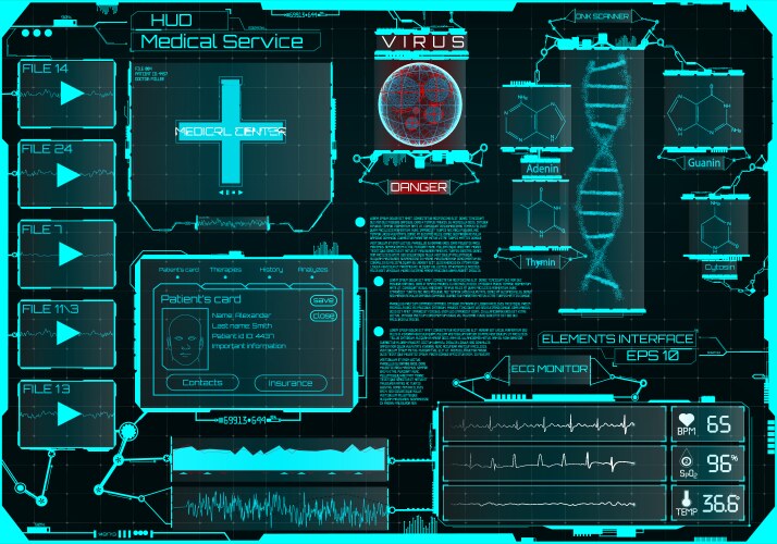 Medical interface Royalty Free Vector Image - VectorStock