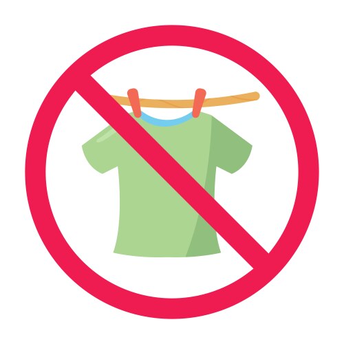 No Drying Clothes Sign – Royalty-Free Vector | VectorStock