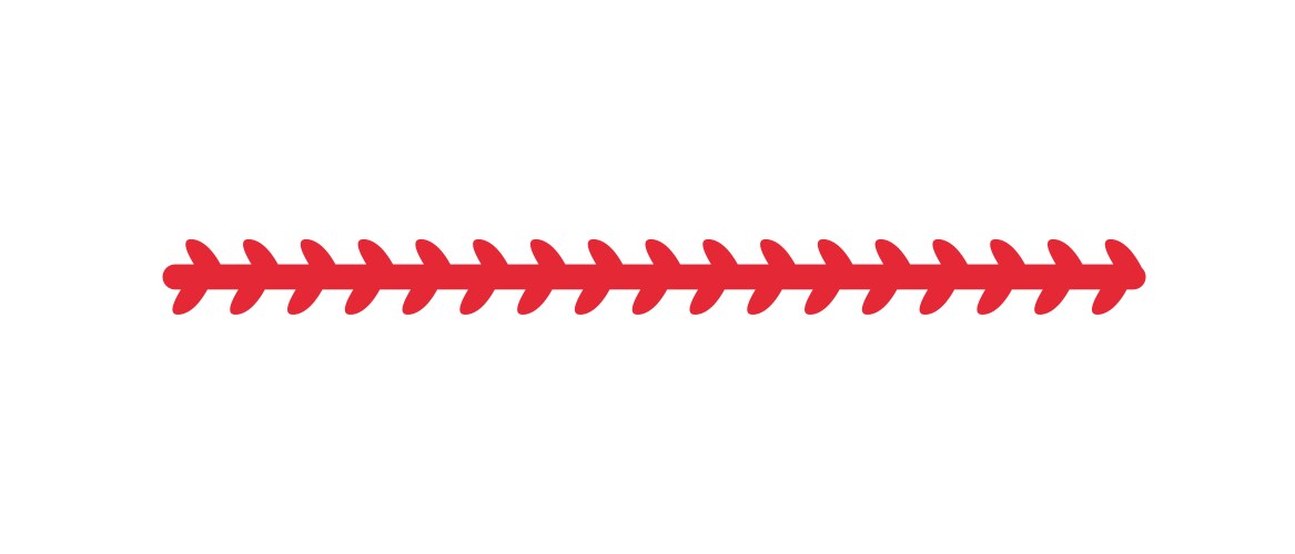 Red stitches of baseball stitch design Royalty Free Vector