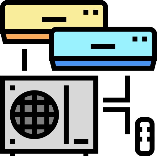 Hvac layout design color icon Royalty Free Vector Image