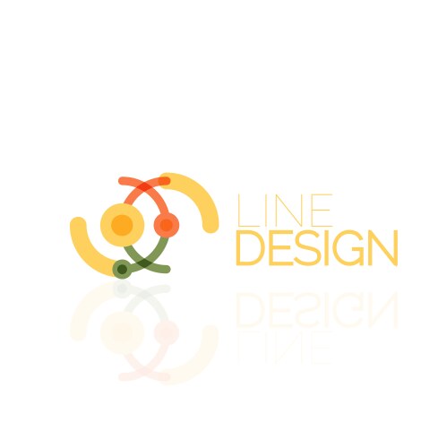 Swirl and circles outline minimal abstract Vector Image