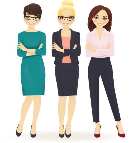Three elegant business women Royalty Free Vector Image