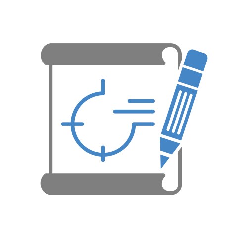 Blueprint icon on white background for graphic Vector Image