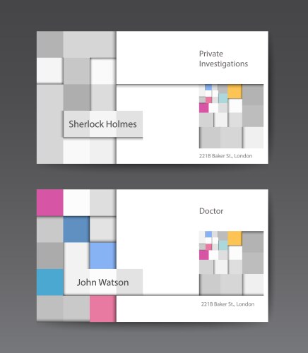 Logo design element with two business cards - 14 Vector Image