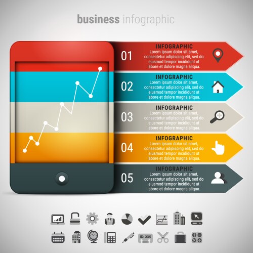 Infographic inside tablet design Royalty Free Vector Image