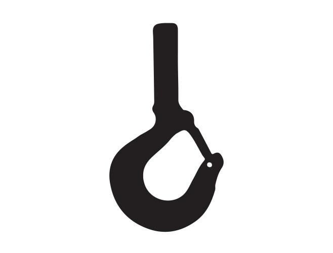 Lifting hook silhouette art Royalty Free Vector Image