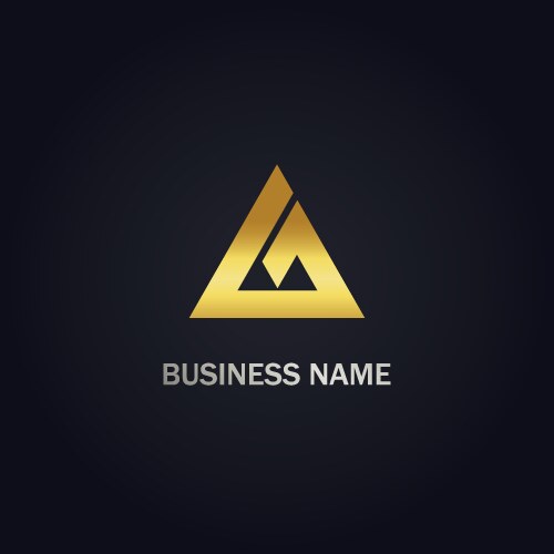 Triangle loop gold company logo Royalty Free Vector Image