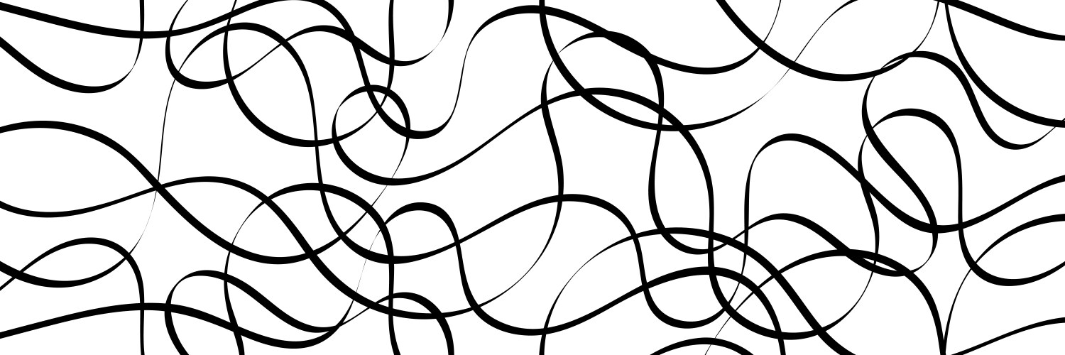 Abstract black curly line isolated on white Vector Image