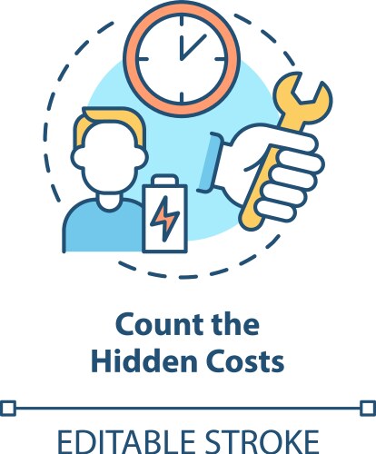 Count hidden costs blue gradient concept icon Vector Image