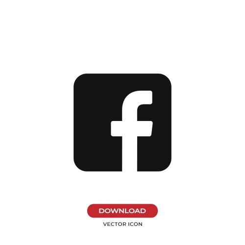 F letter icon facebook logo Royalty Free Vector Image