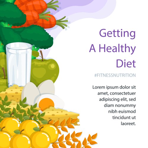 Hand drawn fitness nutrition posts Royalty Free Vector Image