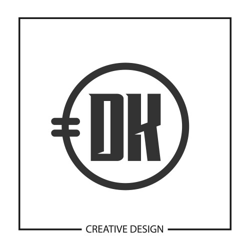 Initial letter dk logo template design Royalty Free Vector