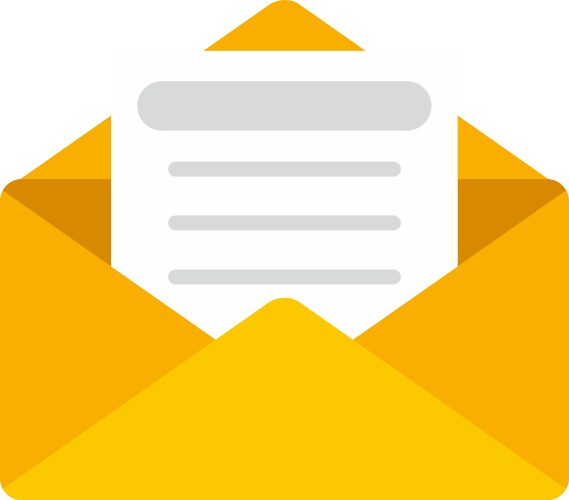 Open envelope icon flat style Royalty Free Vector Image
