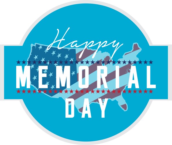 Memorial day emblem Royalty Free Vector Image - VectorStock