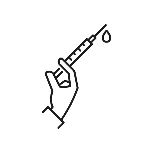 Injection syringe icon Royalty Free Vector Image
