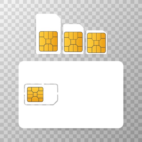 Mobile cellular phone sim card chip isolated Vector Image