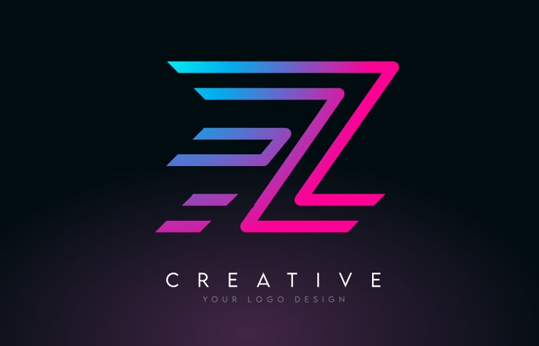 Ez letter logo design purple texture creative Vector Image