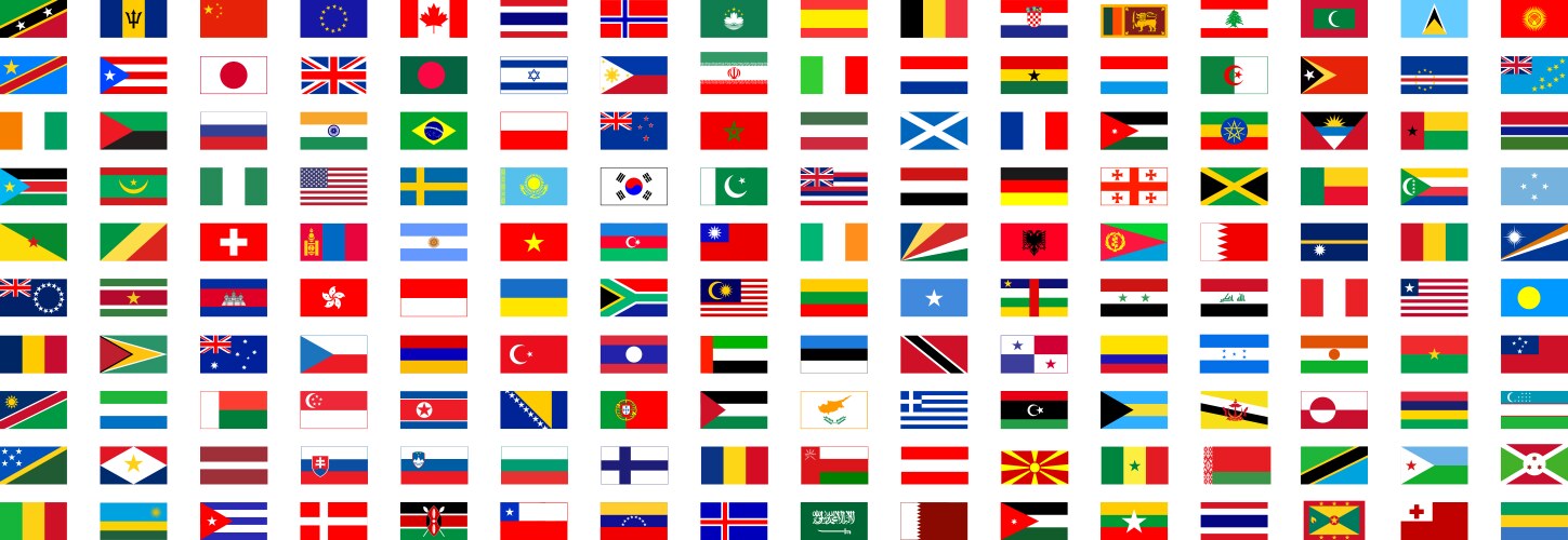All official national flags of the world roll up Vector Image