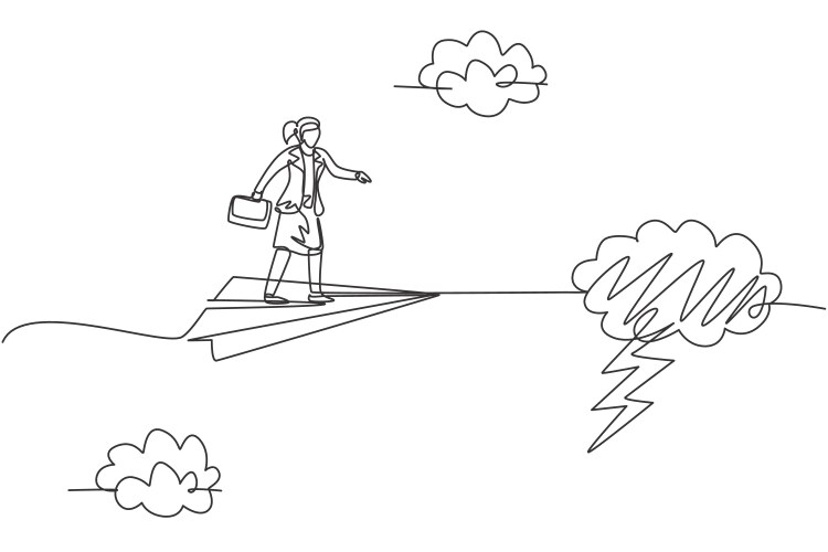 Single continuous line drawing of young business Vector Image Single continuous line drawing of young business Vector Image