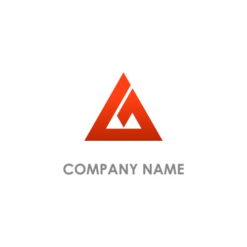 Triangle loop gold company logo Royalty Free Vector Image