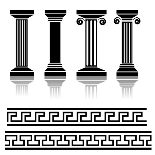 Stylized greek columns Royalty Free Vector Image