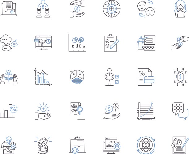 Human evaluation line icons collection assessment Vector Image