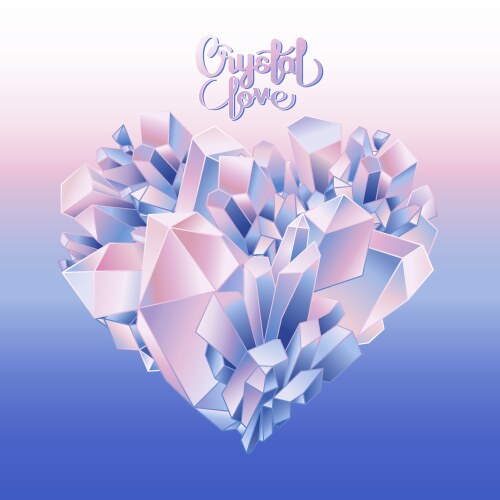 Broken diamond heart crystal Royalty Free Vector Image