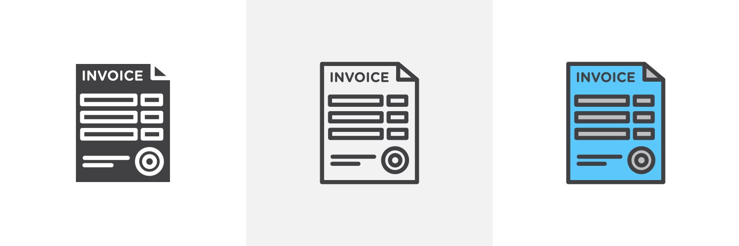 Invoice icon set on white background Royalty Free Vector