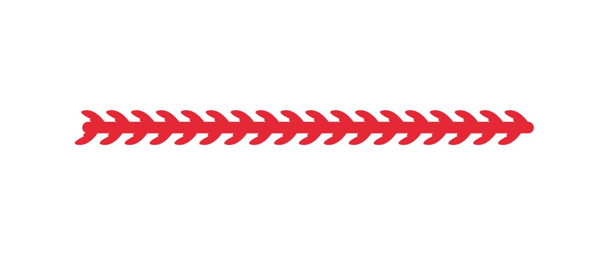Red stitches of baseball stitch design Royalty Free Vector
