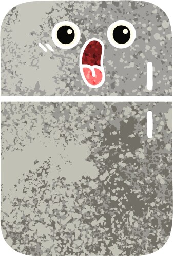 Retro style cartoon fridge freezer Royalty Free Vector Image