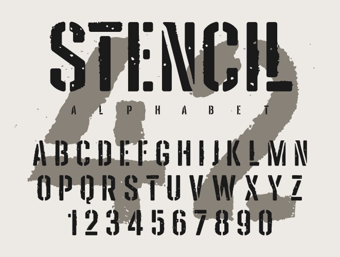 Grunge stencil letters Royalty Free Vector Image