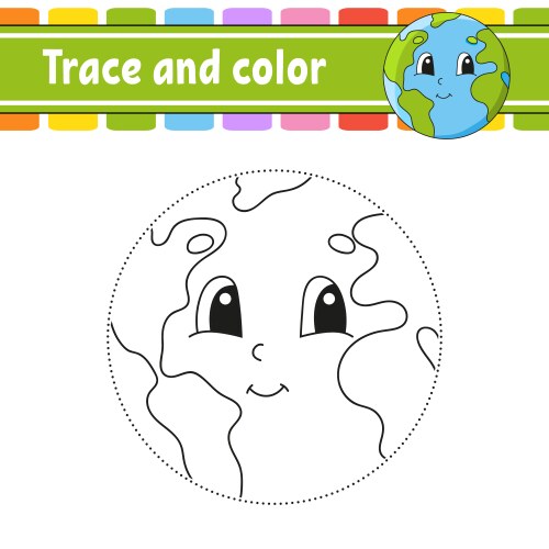 Earth day coloring book page for kids cartoon Vector Image
