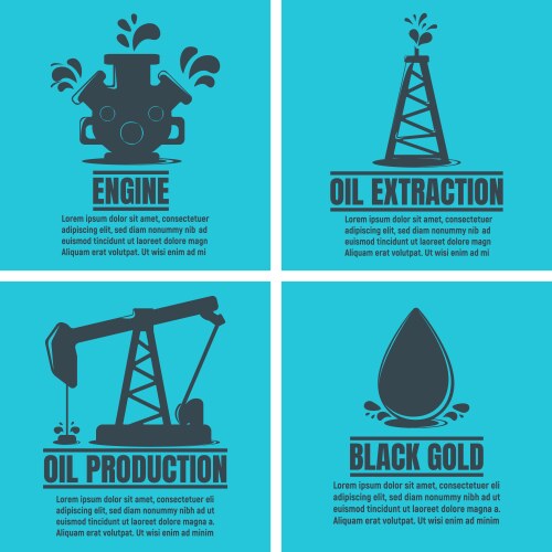 Banners oil business development Royalty Free Vector Image