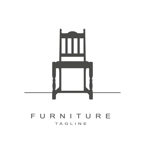 Woman sitting on a chair logo design isolated Vector Image