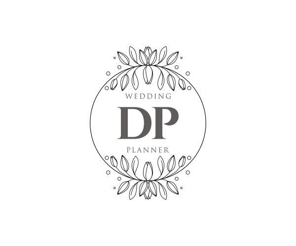 Dp initials letter wedding monogram logos Vector Image