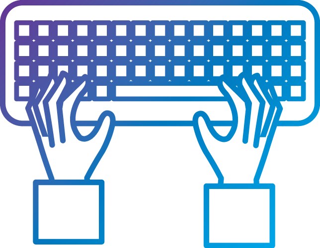 Hands human with keyboard Royalty Free Vector Image