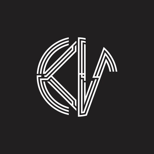 Kv logo monogram with luxury emblem shape Vector Image