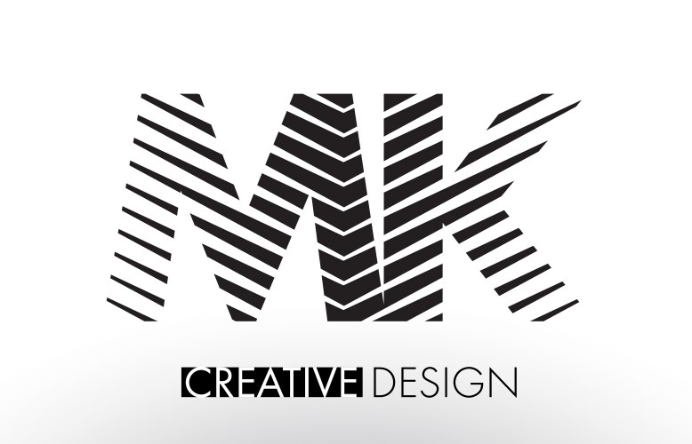 Mk m k letter modern logo design with yellow Vector Image