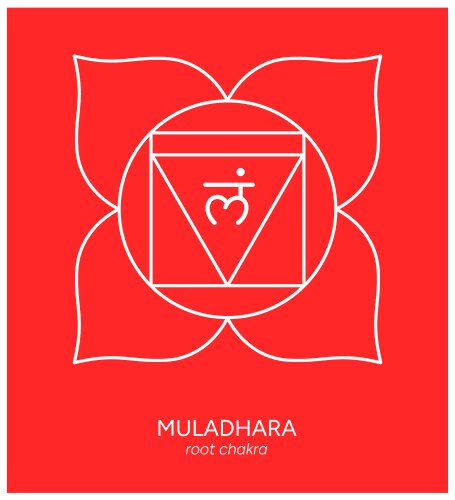 Muladhara root chakra line art symbol Royalty Free Vector