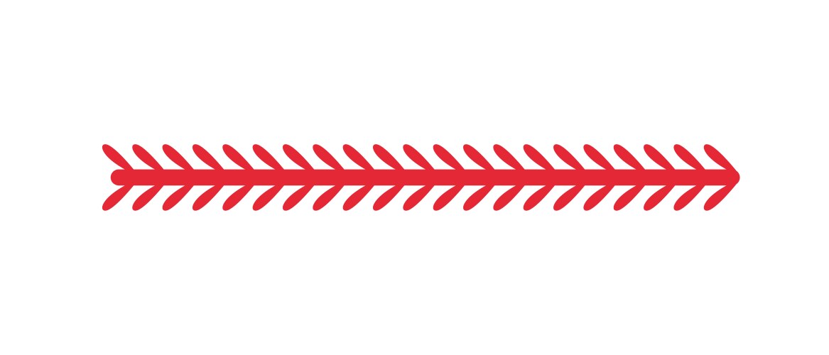 Red stitches of baseball stitch design Royalty Free Vector