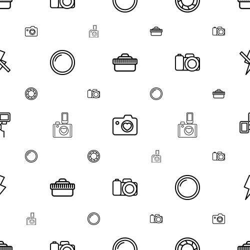 Shutter icons pattern seamless white background Vector Image