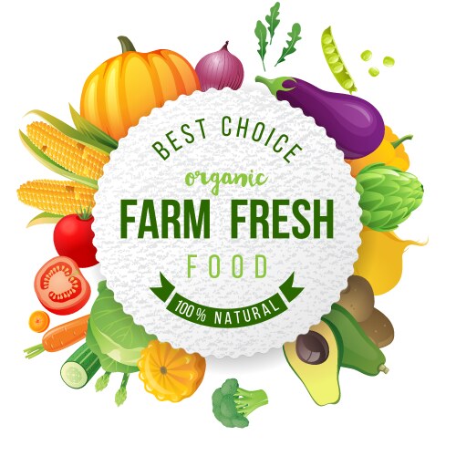 Healthy fresh produce vegetables Royalty Free Vector Image