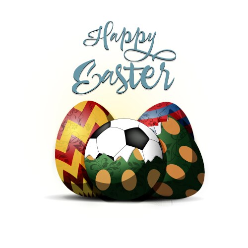 Happy easter soccer ball in form egg Royalty Free Vector