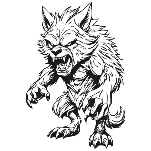 Hen - farm animal black and white hand drawn Vector Image