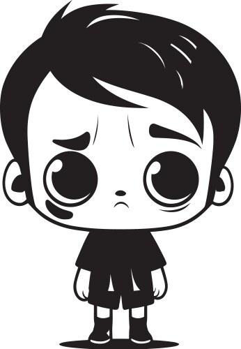 Tearful timmy heartfelt cartoon boy logo design Vector Image